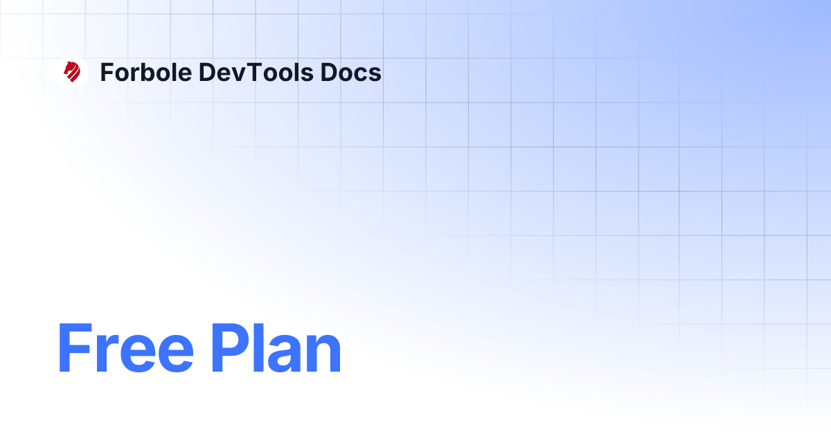 Free Plan | Forbole DevTools Docs